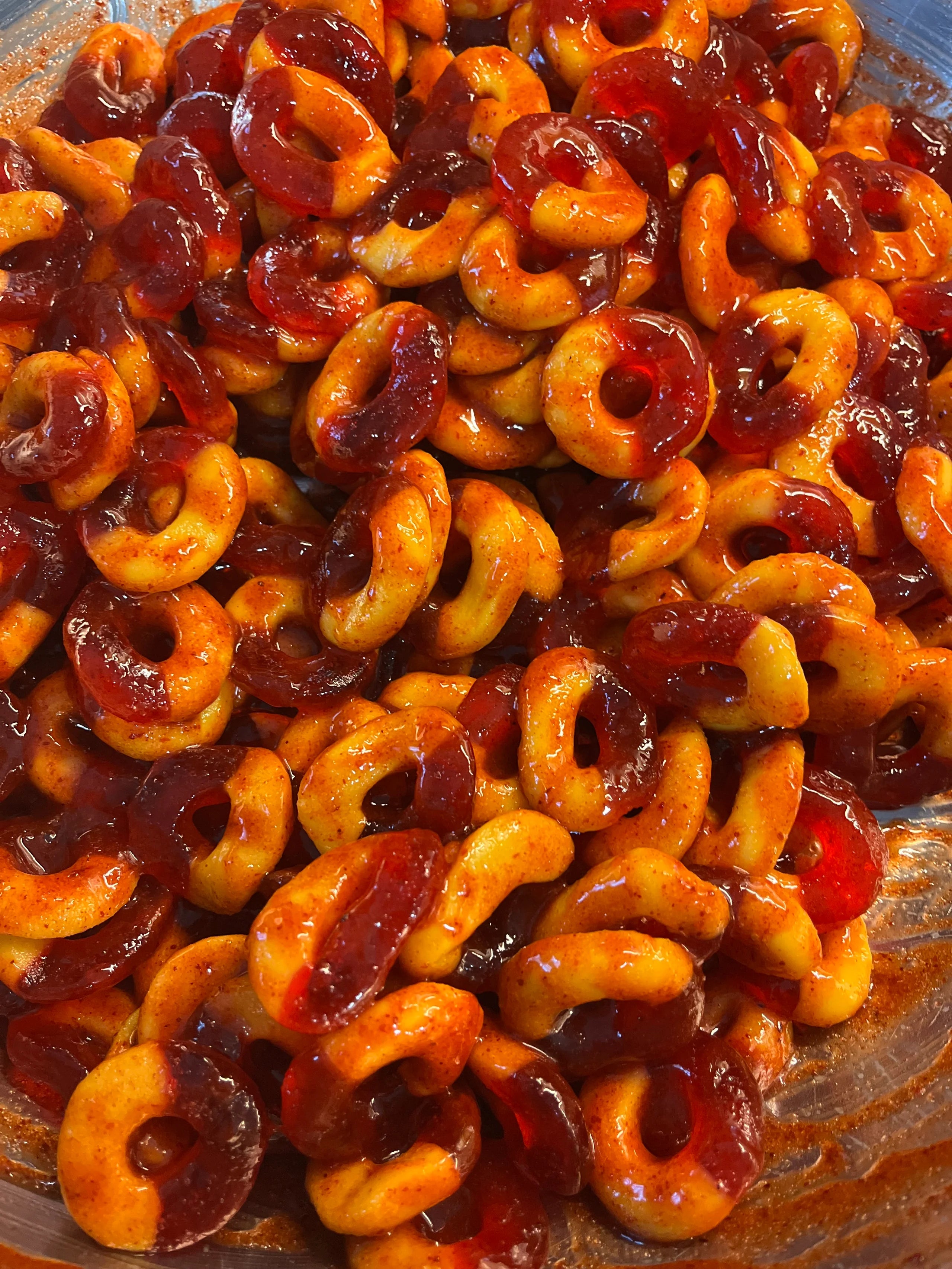 Chamoy peach rings – Loopy loop candy